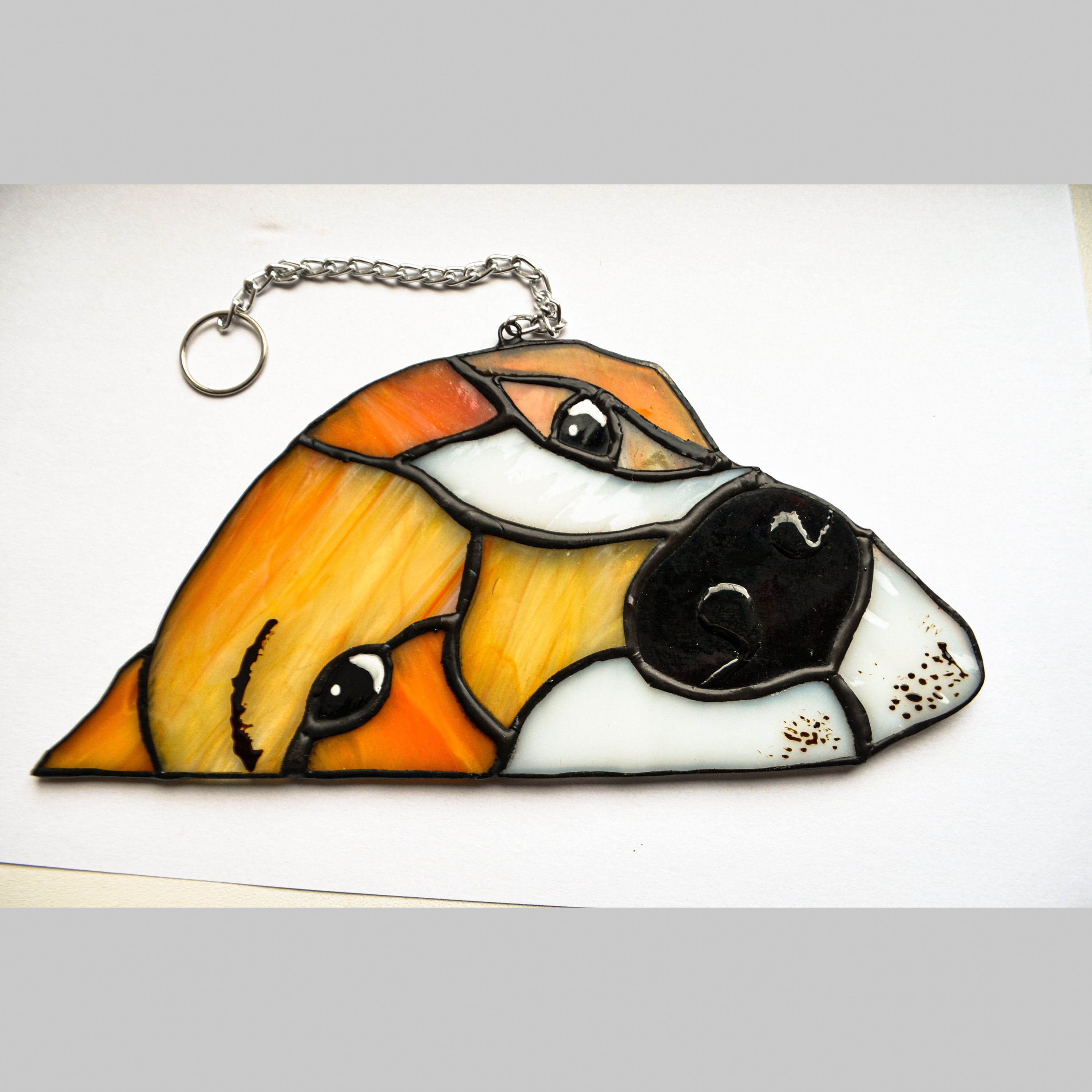 Stained Glass Funny Dog Suncatcher Playful Stained Glass Pup - Etsy