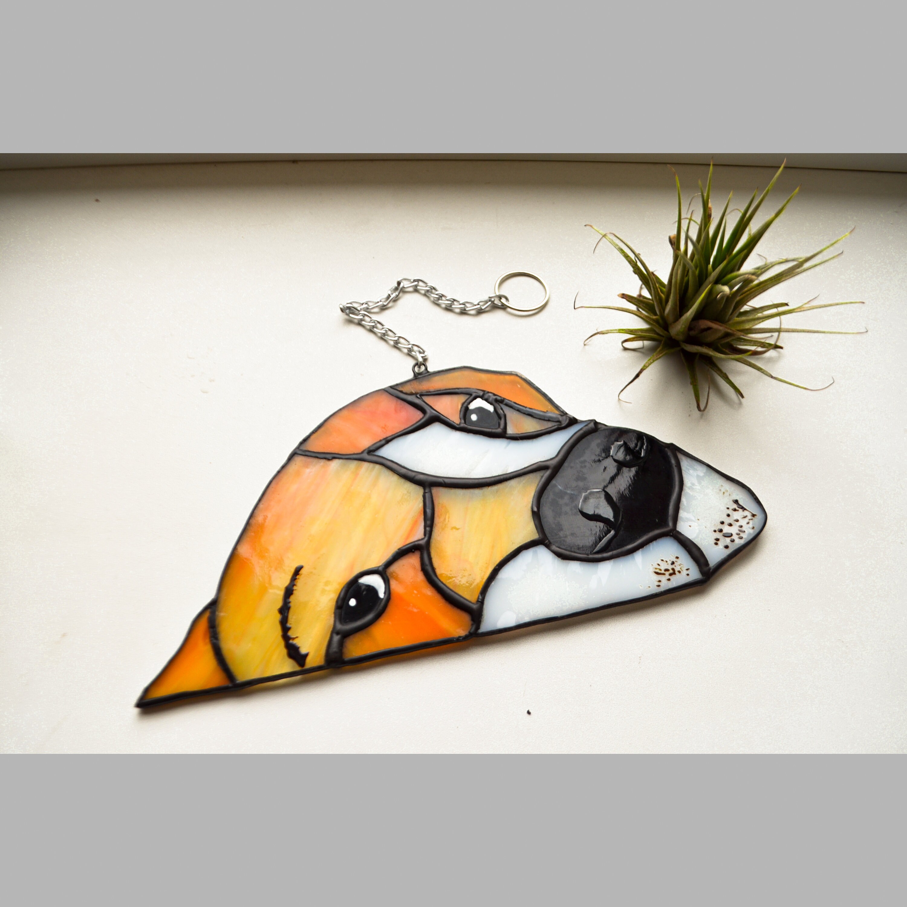 Stained Glass Funny Dog Suncatcher Playful Stained Glass Pup - Etsy