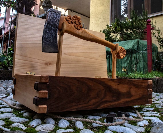 Restored Antique Japanese Axe With Custom Carved Showcase | Etsy
