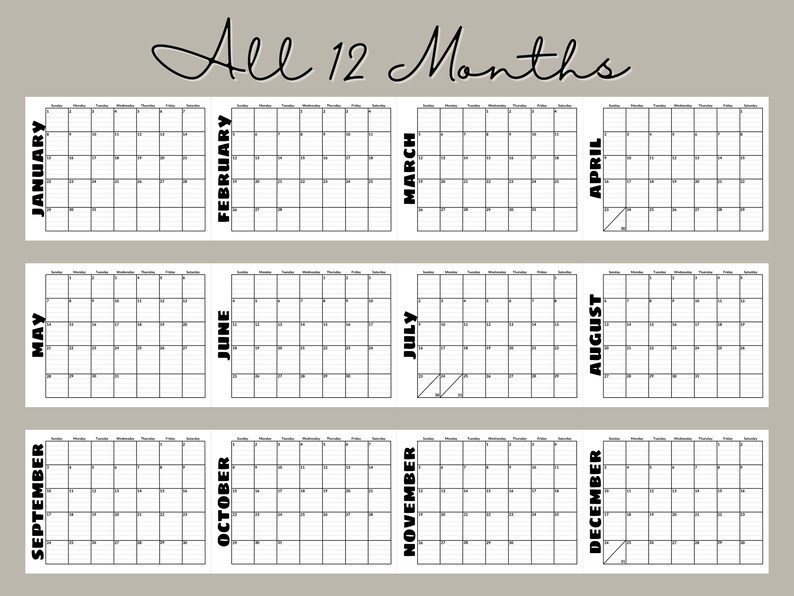 Printable 2023 Monthly Calendar Calendar for Teachers - Etsy