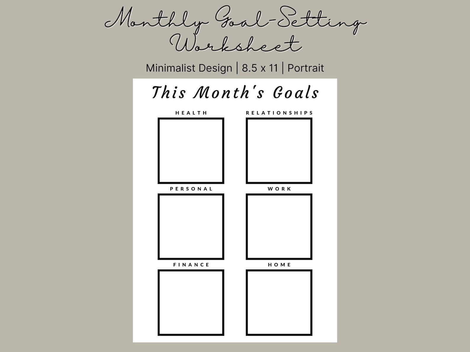 Monthly Intentions Planner | Goal Setting Worksheet | Digital Goal ...