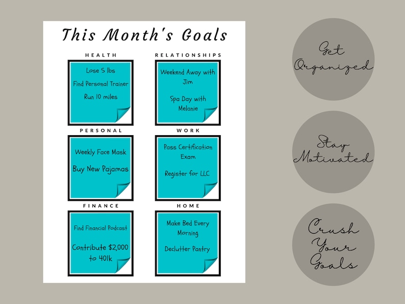 Monthly Intentions Printable Goal Setting Prompt Intention Setting ...