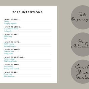 2025 Intentions Printable | Goal Setting & Manifestation Worksheet ...