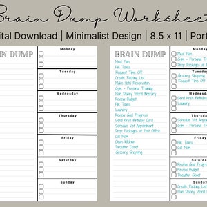 Printable Brain Dump Worksheet | Brain Dump Organizer | Brain Dump ...