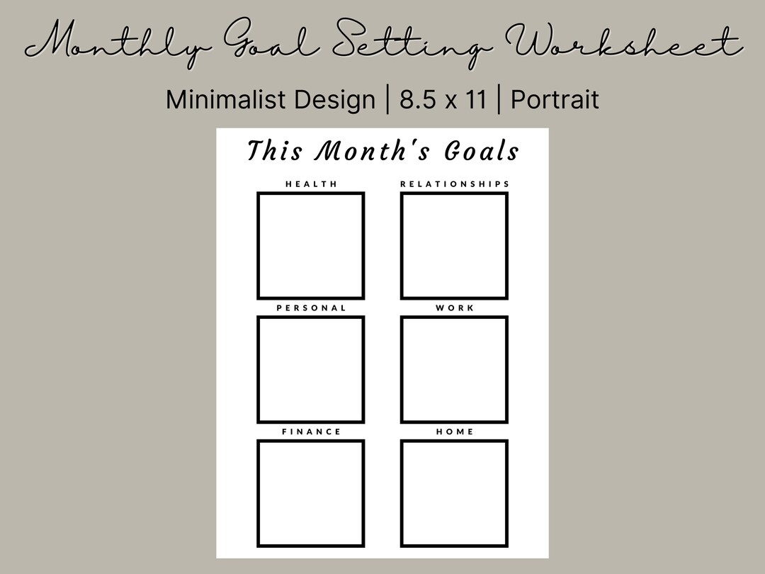 Monthly Intentions Printable Goal Setting Prompt Intention Setting ...