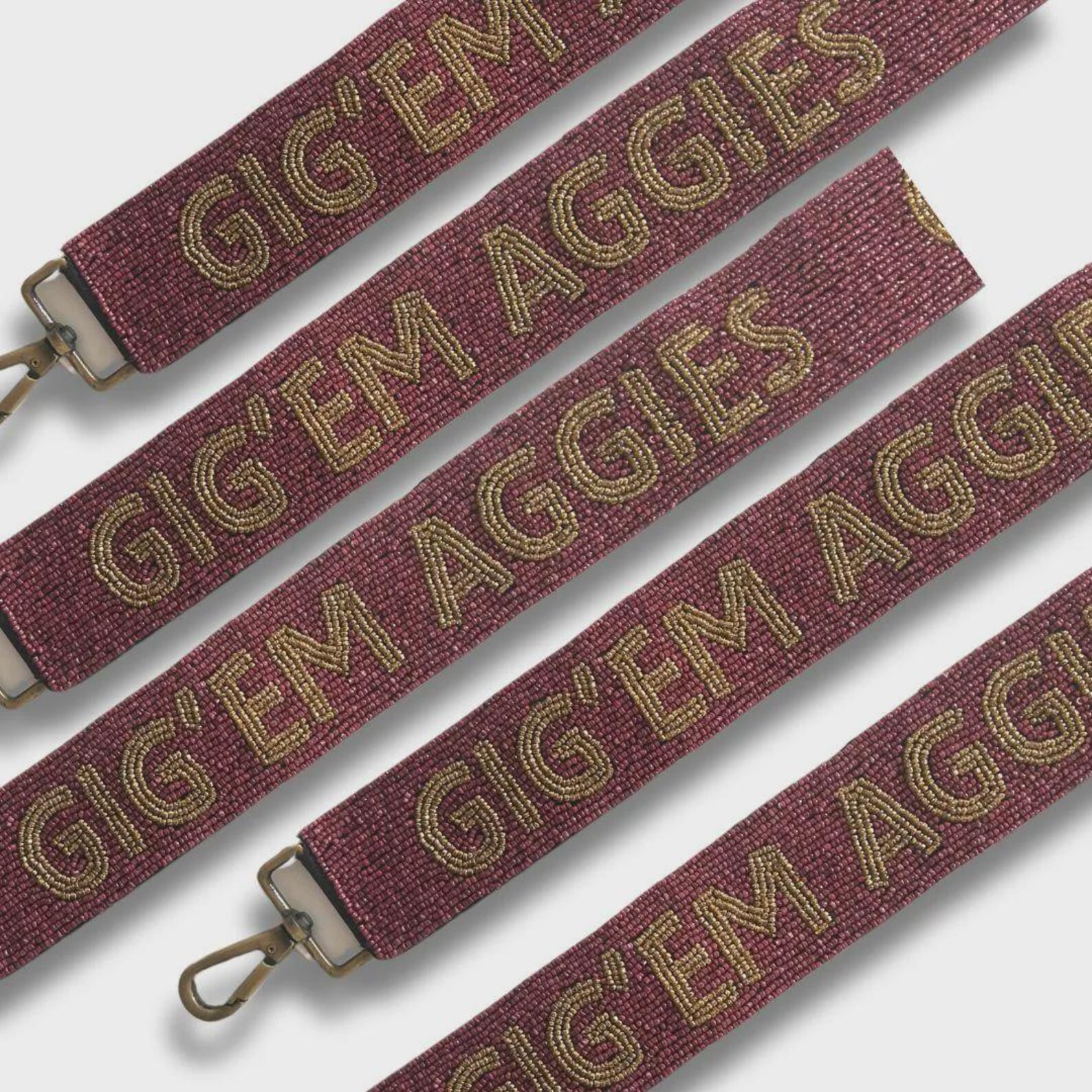 Texas Aggie "gig 'em" Beaded Strap - Gameday Purse Strap - Beaded Bag ...