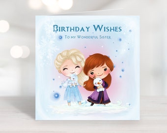 Elsa Birthday Card | Etsy
