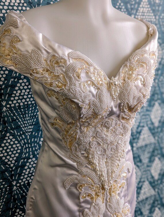 Vintage Late 1980s/Early 1990s Two Piece Wedding Gown… - Gem