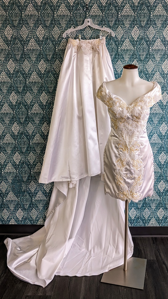 Vintage Late 1980s/Early 1990s Two Piece Wedding Gown… - Gem