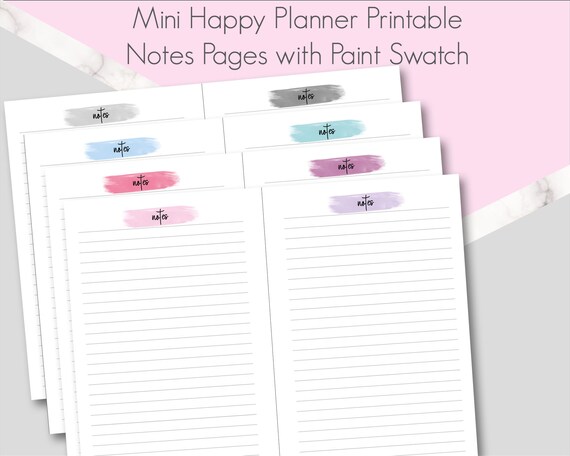 Mini Happy Planner Inserts Notes Paper Lined Notes Pages | Etsy