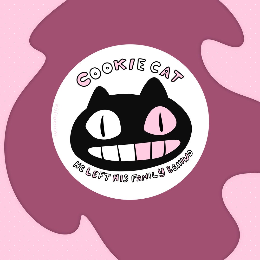 Steven Universe Inspired Cookie Cat Sticker | Hand-drawn Waterproof ...