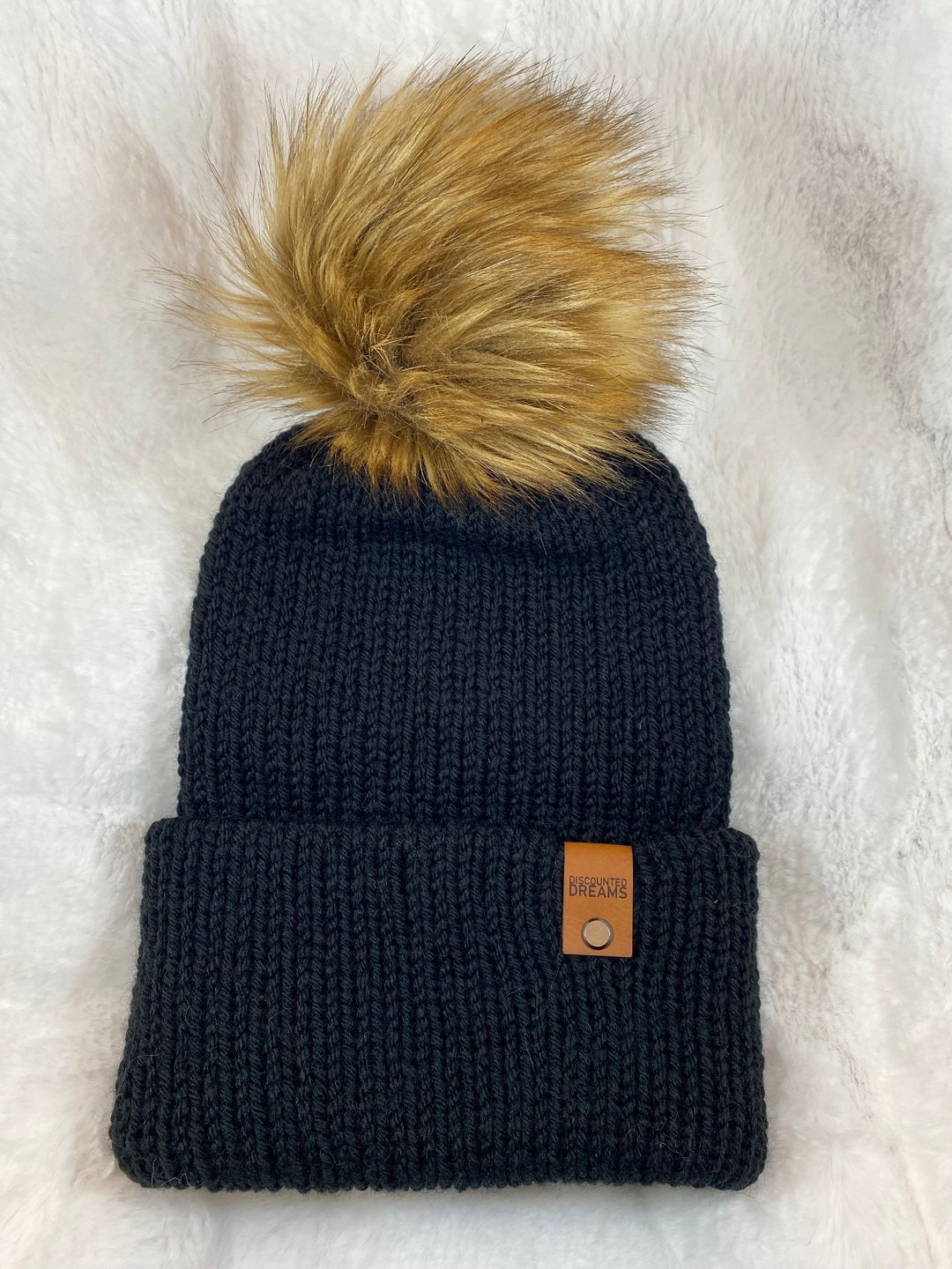 Black Knit Beanie With or Without Pom, Ready to Ship! - Etsy
