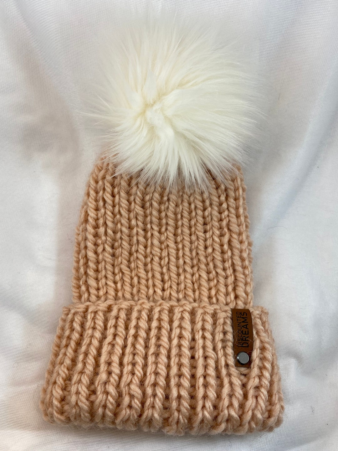 Light Pink Chunky Knit Beanie, Ultra Soft, With or Without Pom ...