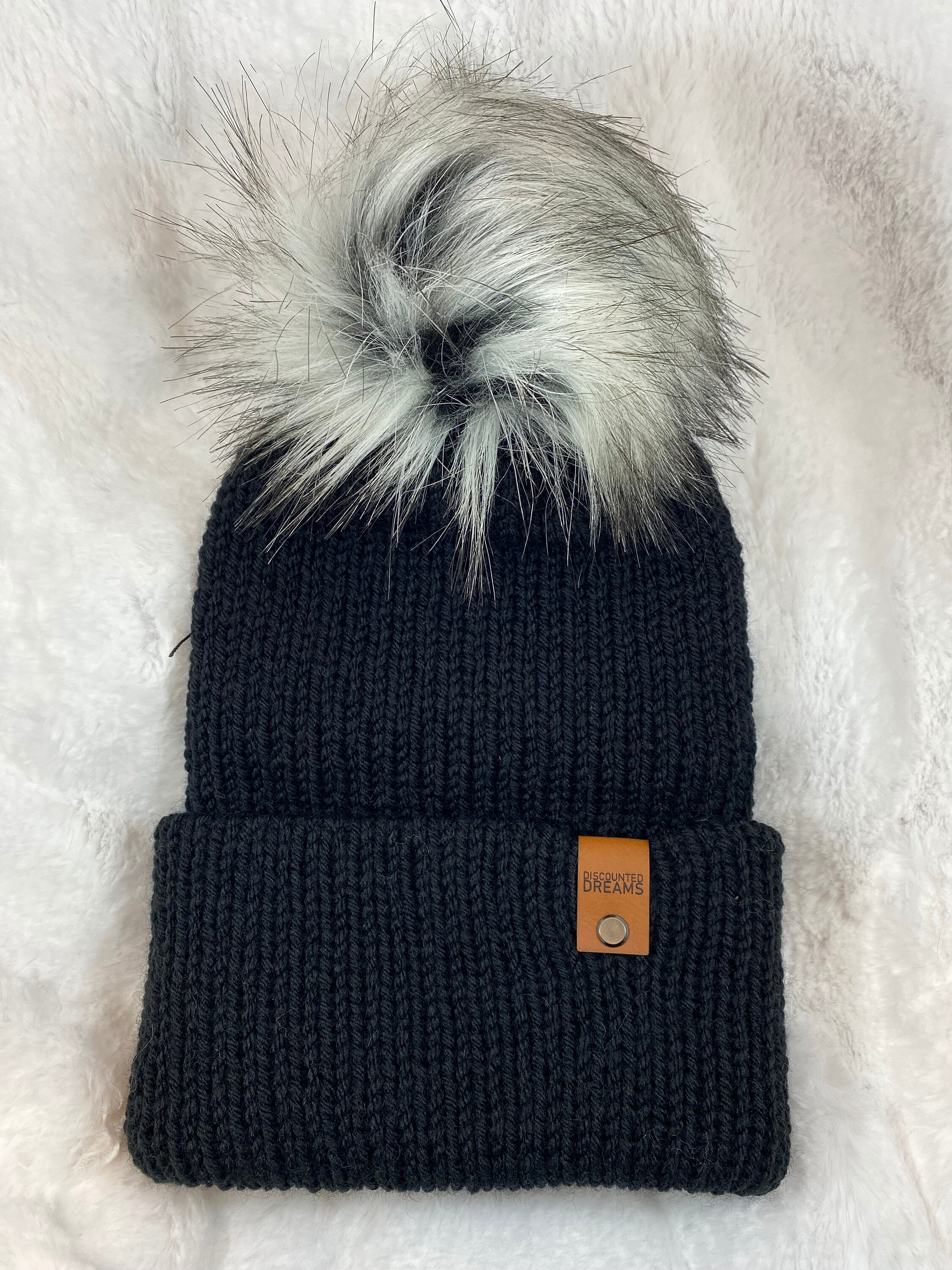 Black Knit Beanie With or Without Pom, Ready to Ship! - Etsy