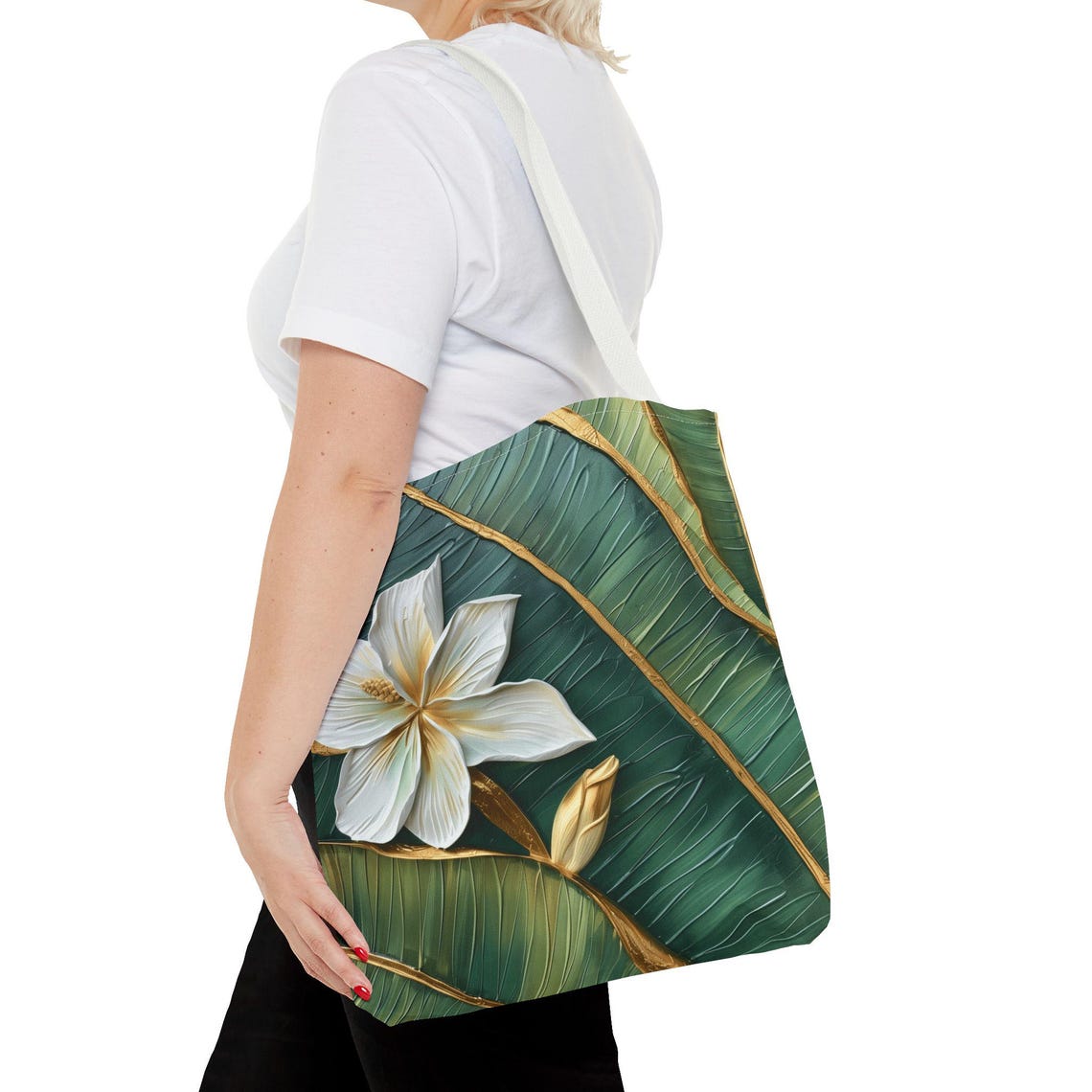 Banana Leaf and Gardenia Tote Bag - Etsy