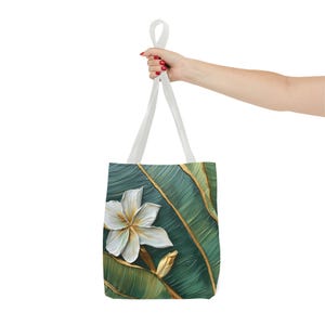Banana Leaf and Gardenia Tote Bag - Etsy