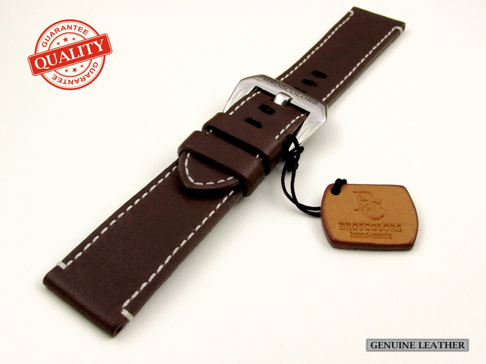 Brown Leather Watch Strap, Handmade Watch Band, 14mm Strap, 16mm Strap ...