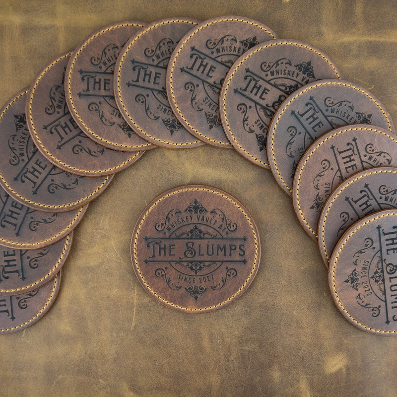 Leather Coaster - Etsy