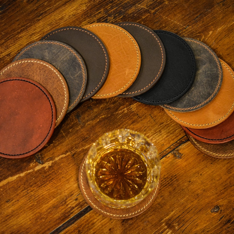 Leather Coaster - Etsy