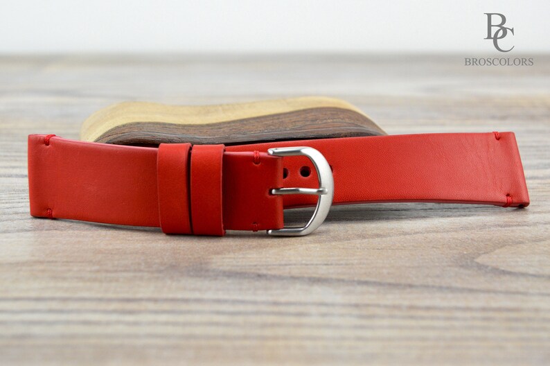 Red Leather Watch Strap Womens Watch Band Classic 16mm 17mm - Etsy