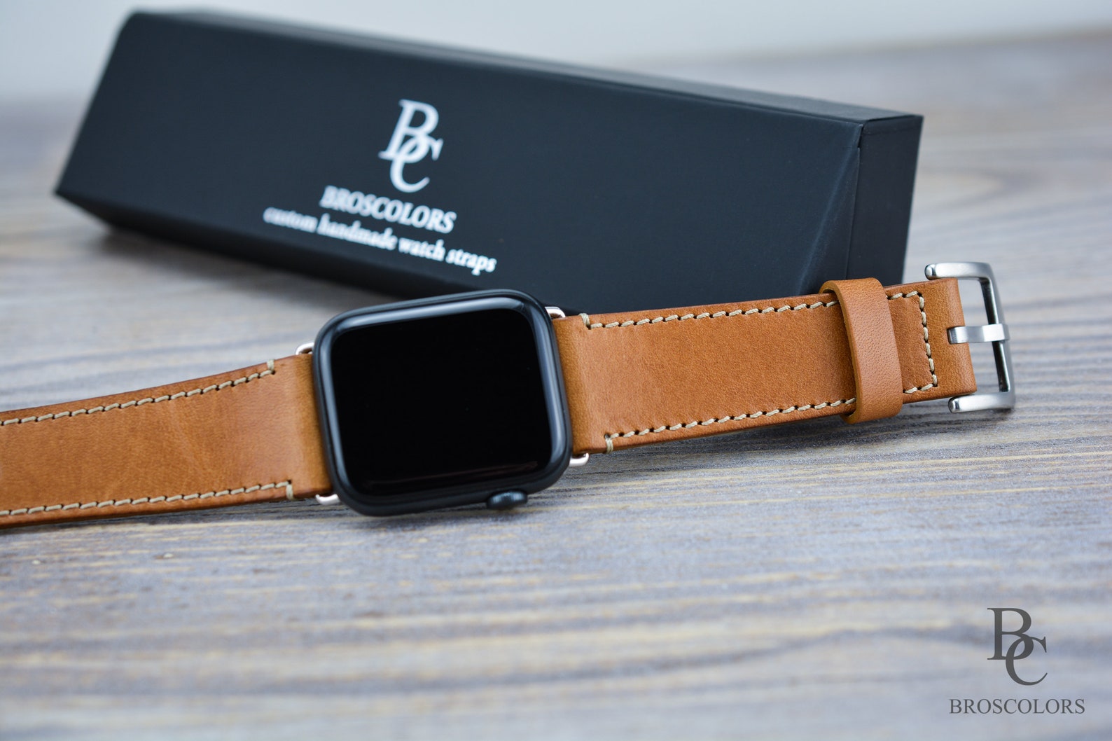 Customized Apple Leather Watch Strap Camel Brown Strap 41/45mm - Etsy
