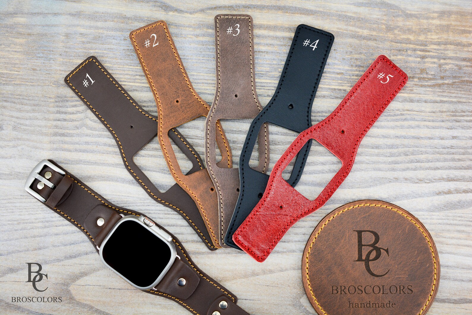 Apple Watch Ultra Cuff Band / Custom Leather Colors / Unique - Etsy