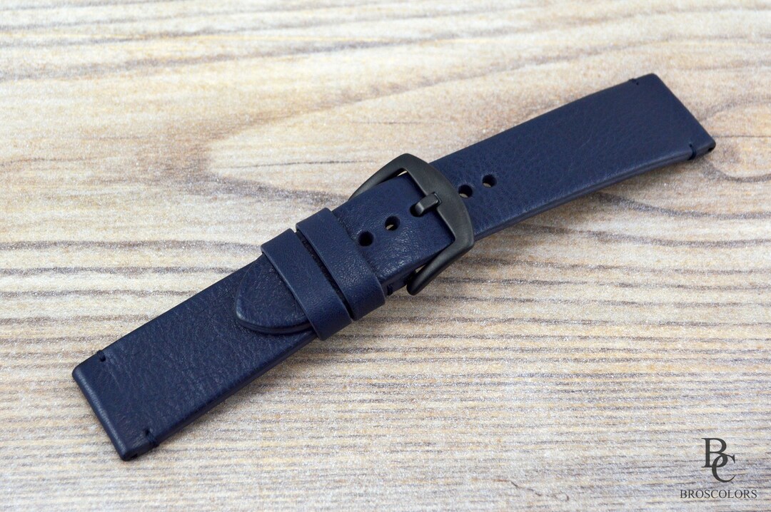 Blue Leather Watch Strap Custom Made Watch Band Classic - Etsy