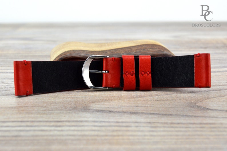 Red Leather Watch Strap Womens Watch Band Classic 16mm 17mm - Etsy