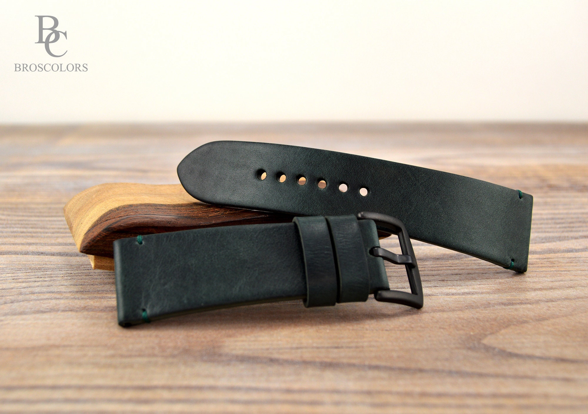 Green Leather Watch Strap, Custom Made Watch Band, Classic Watch Band ...