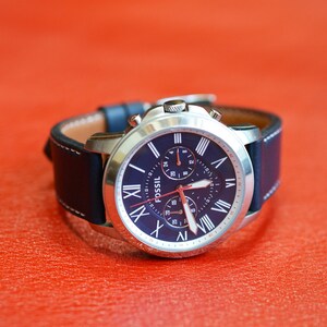 Custom Blue Watch Band Handmade Blue Leather Watch Strap Leather Watch ...