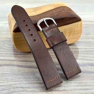 Brown Leather Watch Strap, Leather Brown Strap, Leather Band 16mm/18mm ...