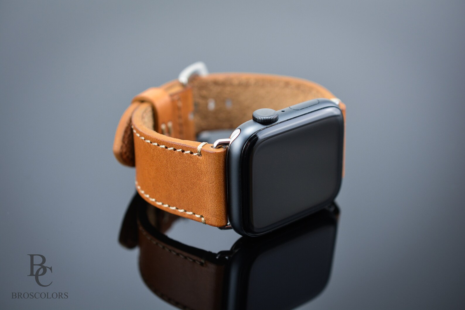 Customized Apple Leather Watch Strap Camel Brown Strap 41/45mm - Etsy