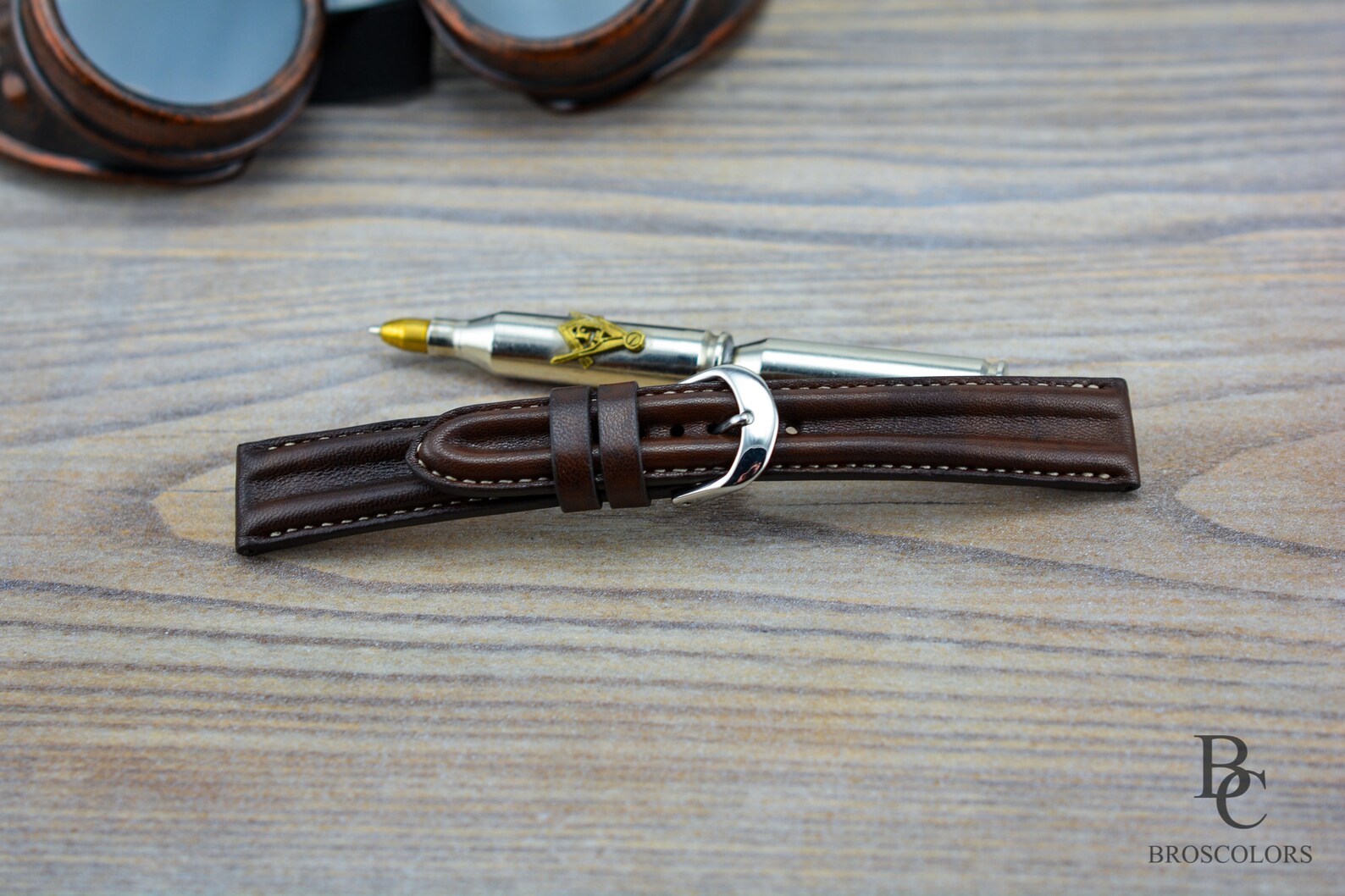 Brown Leather Watch Strap Designer Watch Band Pilot Watch - Etsy