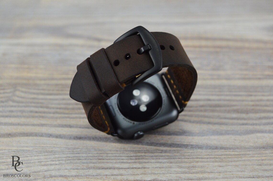 Antique Brown Apple Iwatch Band Series 345678 Crazy Horse - Etsy