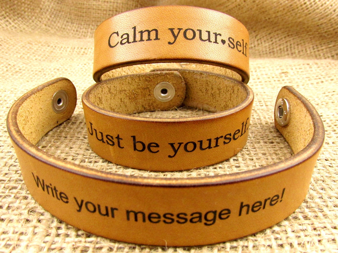 Customized Bracelet, Personalized Bracelet, Leather Bracelet, Custom ...