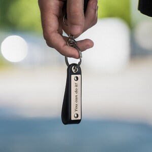 Best Father Keychain, Personalized Leather and Steel Keychain, Custom ...