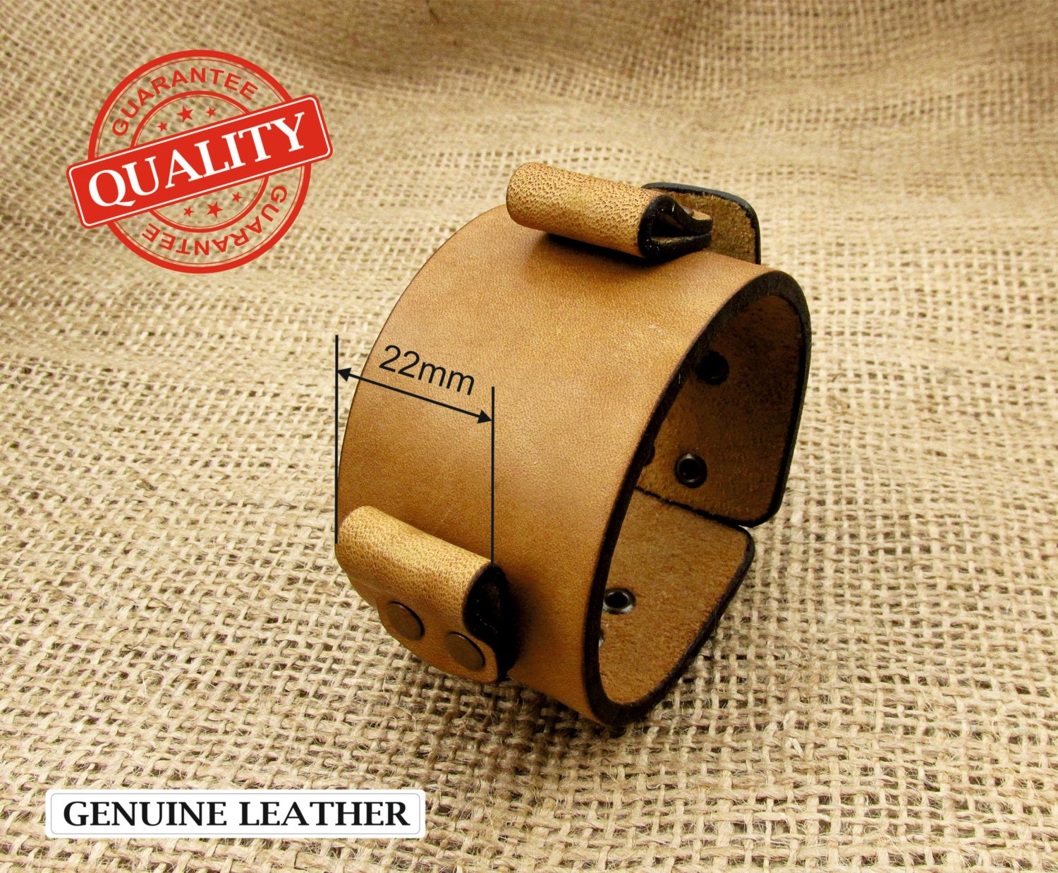 Brown Leather Cuff Watch Band, Leather Watch Strap, Men's Wide Strap ...
