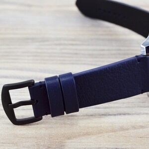 Blue Leather Watch Strap, Custom Made Watch Band, Classic Watch Band ...