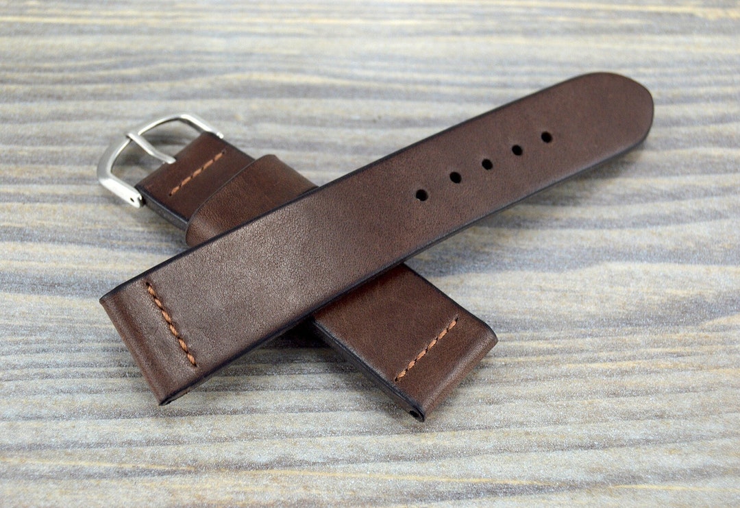 Brown Leather Watch Strap, Leather Brown Strap, Leather Band 16mm/18mm ...