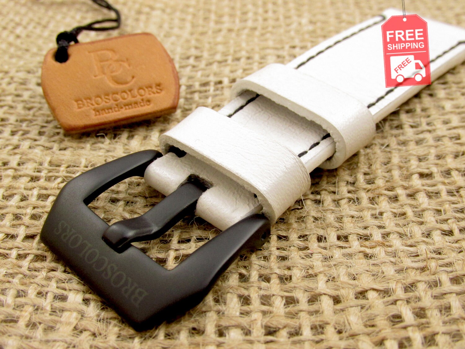 White Leather Watch Strap Custom made watch band | Etsy