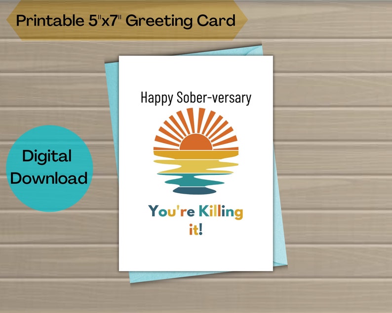 Download & Print| Sobriety | Recovery | Sober Card | Printable ...