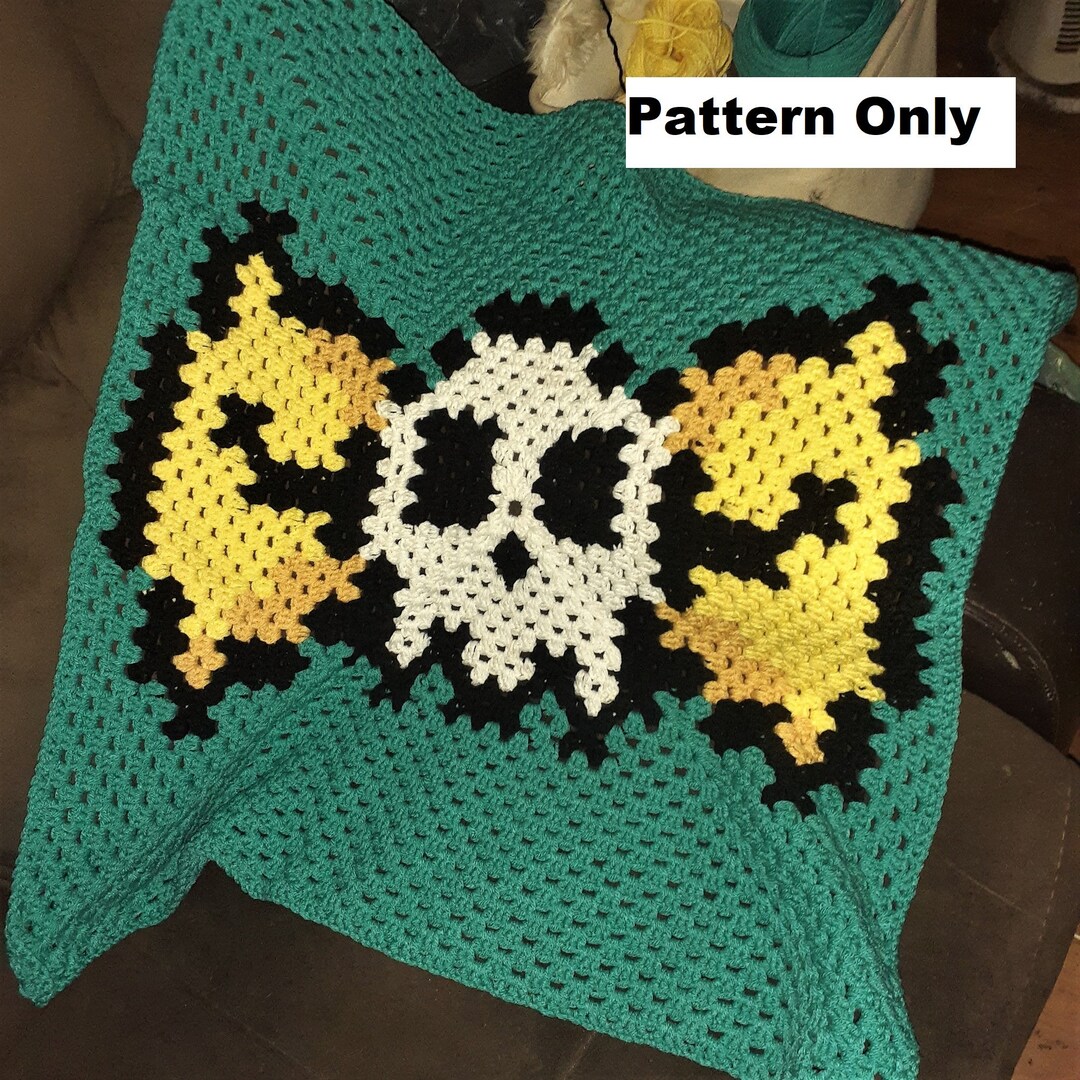 Skull Bow Design Continuous Square Graphgan 30 Row Graph - Etsy