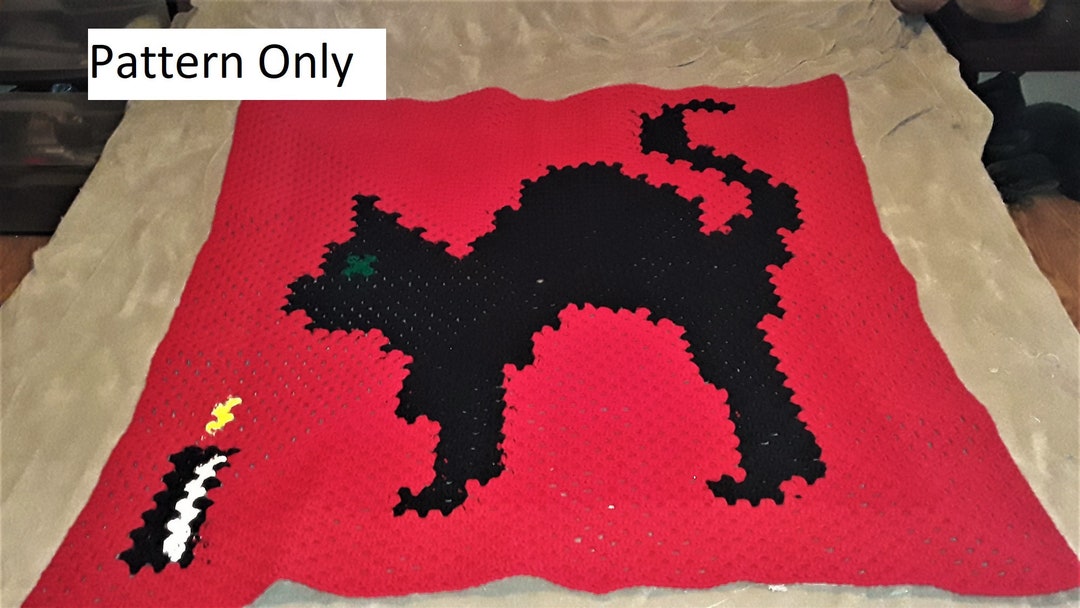 Black Cat Design Continuous Square Graphgan 40 Row Graph - Etsy