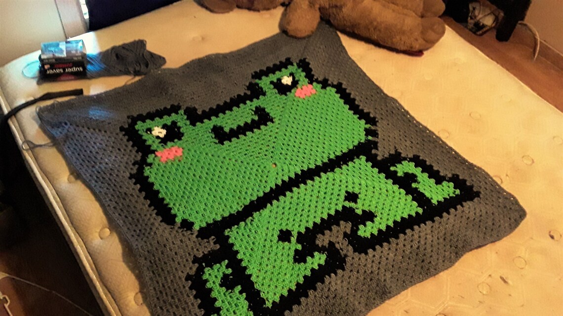 Cute Frog Design Continuous Square Graphgan 40 Row Graph - Etsy