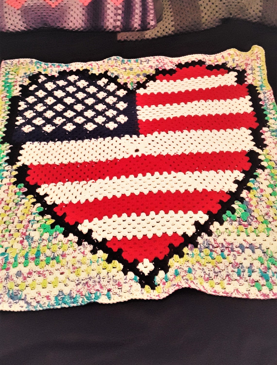 American Flag Heart Design Continuous Square Graphgan 40 Row Graph - Etsy