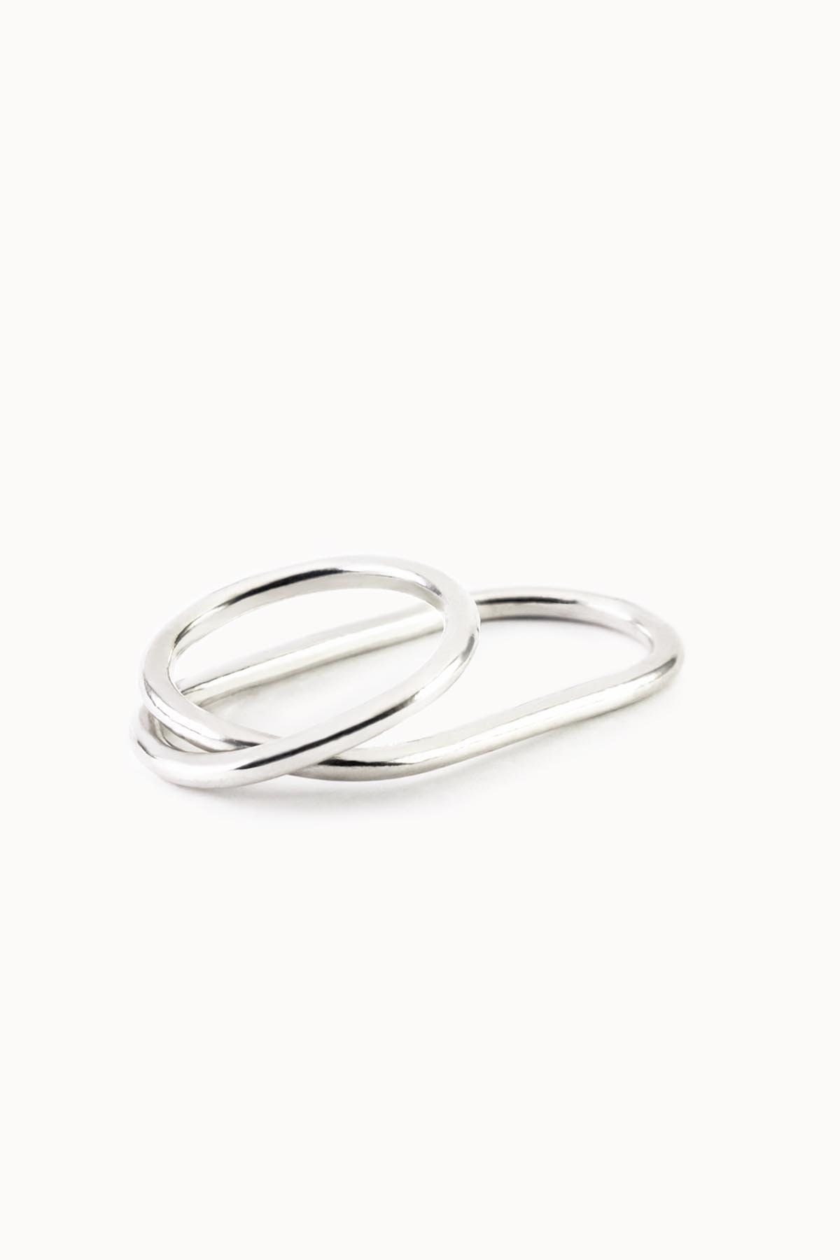 Double-finger Ring in Sterling Silver Contemporary Two Finger - Etsy