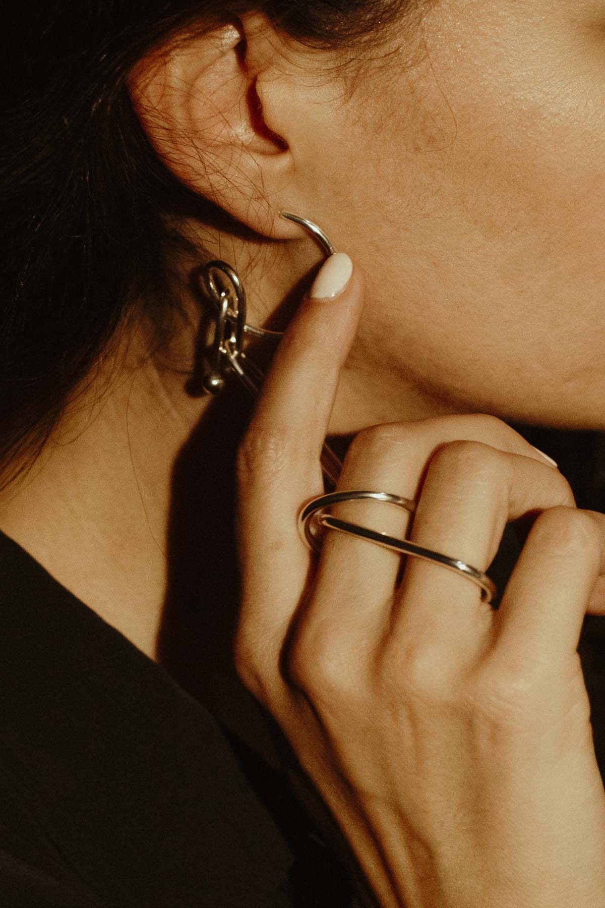 Double-finger Ring in Sterling Silver Contemporary Two Finger - Etsy