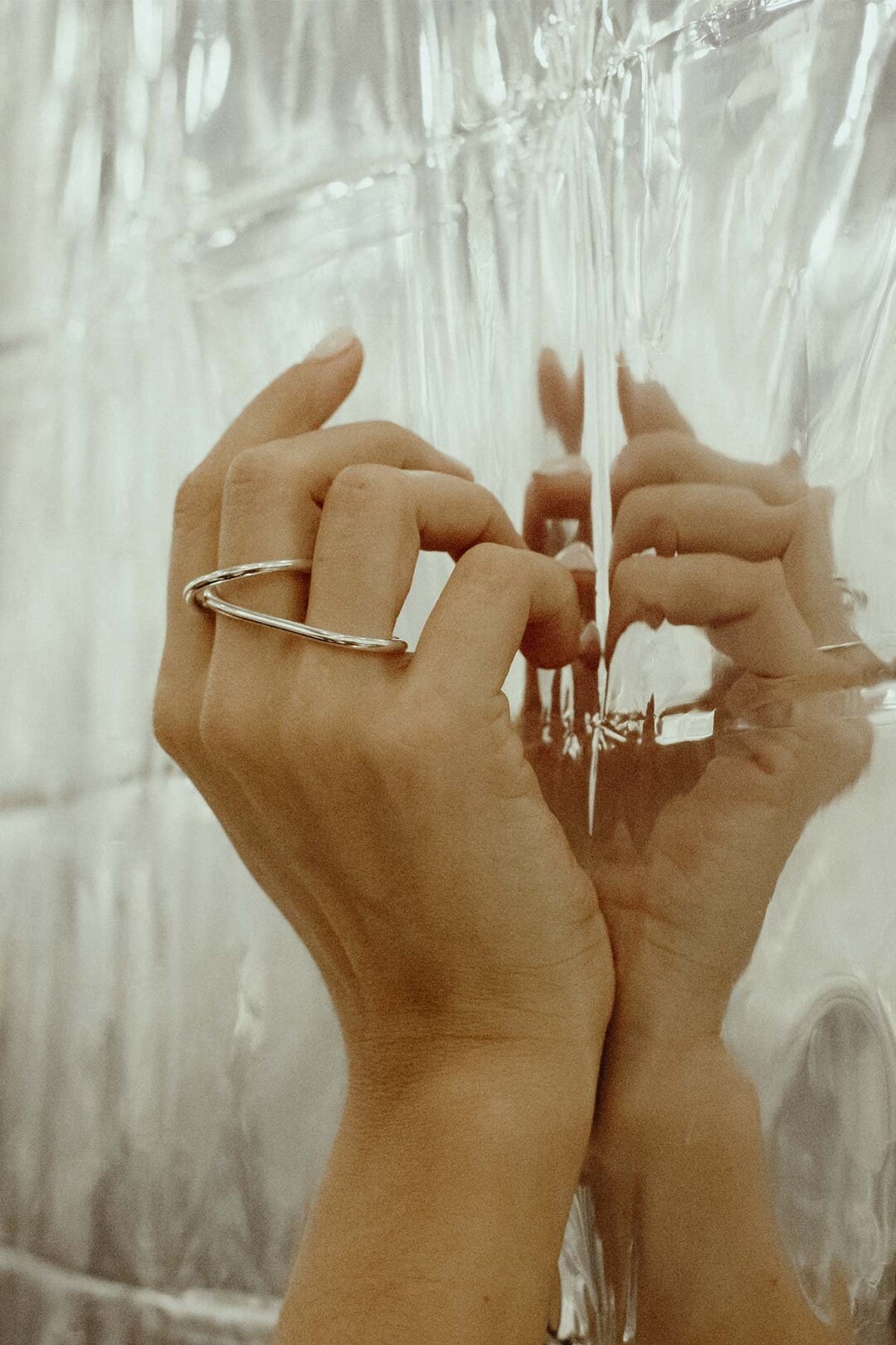 Double-finger Ring in Sterling Silver, Contemporary Two Finger Ring - Etsy