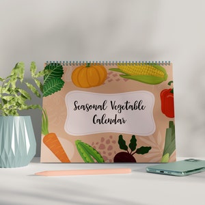Seasonal Vegetable Calendar | A5 Desktop Calendar | A Great Addition to ...