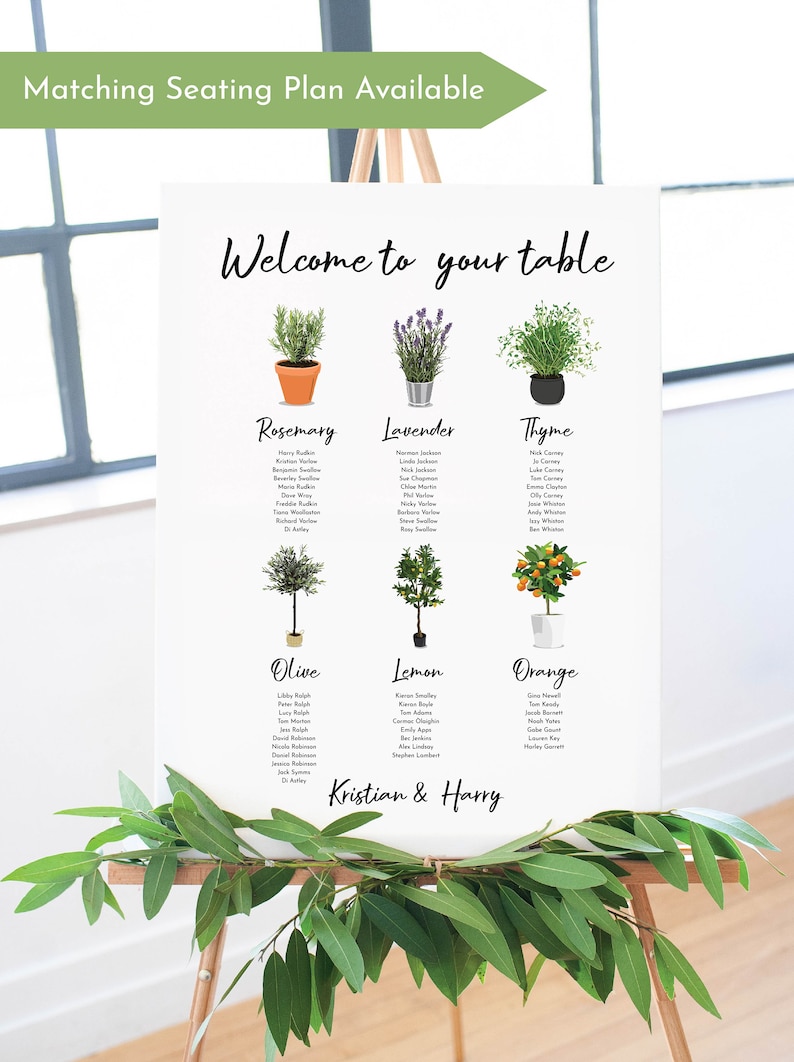 House Plant Wedding Table Names | Tree Table Names | Perfect for Plant ...